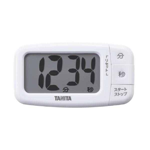 タニタ 抗菌でか見えタイマー TD-430-WH ココナッツホワイト・大きなボタンと大型表示で見やすい・抗菌加工で清潔に使える・インテリアのアクセントにぴったりなビビッドカラー