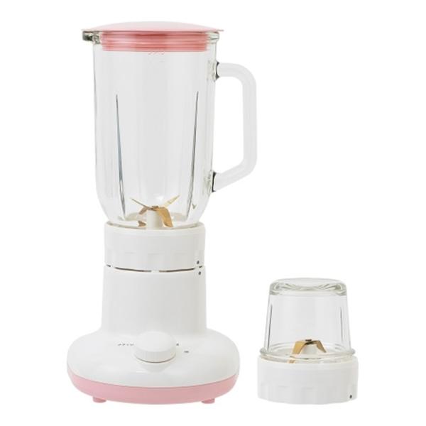 シュアー ミル付きジュースミキサー SJM-M1000P ・最大1000mlのジュースが作れるジュースミキサー・カッター刃はチタンコーティングで刃こぼれしにくく、収納もコンパクト・ミル専用カッターとミルボトルが付いた便利なセット