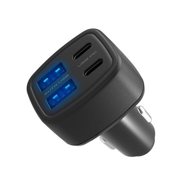 カシムラ DC-72W-USB 4ポート C2A2 DC-079 ブラックお取寄せの場合の納期目安：6月下旬以降（5/22現在）・USB PD(Power Delivery)規格対応・出力合計最大72W対応・高速同時充電に対応