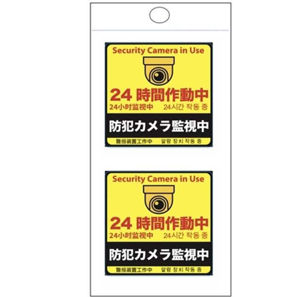 ノーザンブルー 防犯カメラ監視中ステッカー（２枚入） NB-BS03 ・窓やドアに貼って手軽に防犯対策・一目でわかるイラスト付き・2枚入り