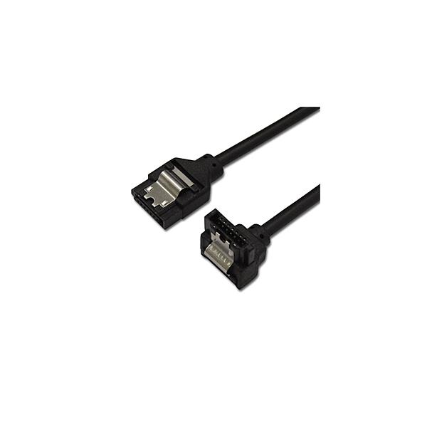 Ainex（アイネックス） ラッチ付片下Ｌ型シリアルＡＴＡラウンドケーブル　３０ｃｍ SATR-3103LBK