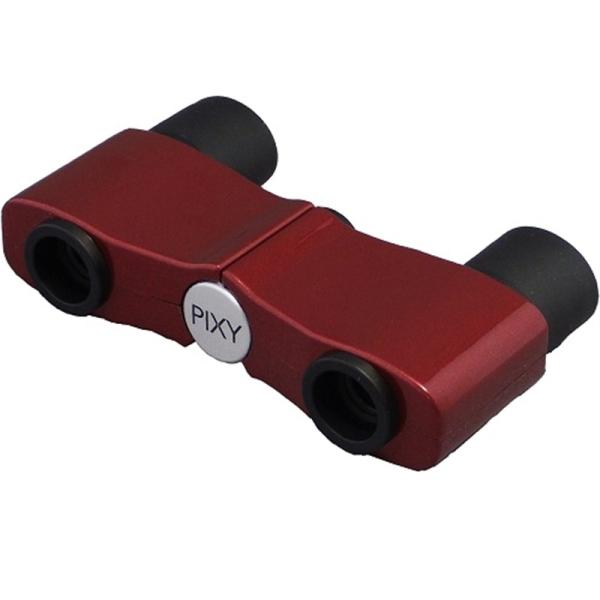 ＰＩＸＹ ダハプリズム双眼鏡　４．５倍　１０ｍｍ PIXY 4.5x10MC FF WRED ワインレッドお取寄せの場合の納期目安：4月下旬以降（4/3現在）・デザイン、見え易さにこだわったハイクオリティ　フリーフォーカス双眼鏡