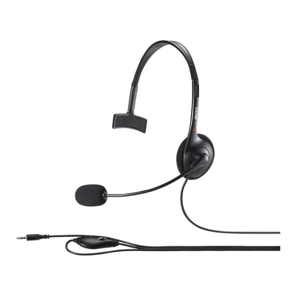 【発売日：2017年10月25日】バッファロー（Buffalo） 片耳ヘッドバンド式ヘッドセット BSHSHCM100BK ・スマートフォンや最新型パソコンで使える・安定した装着感のヘッドバンド式・しっかり聞こえる２７ｍｍドライバーユニット搭載