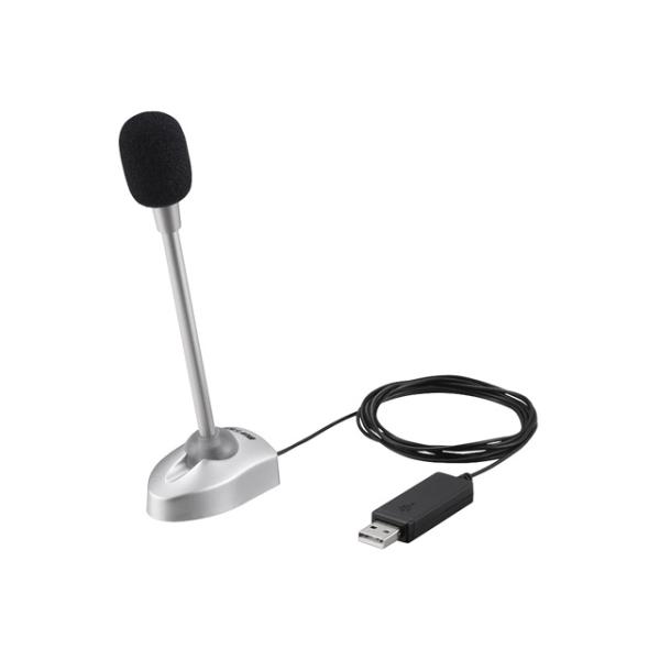 【発売日：2018年03月05日】バッファロー（Buffalo） マイクロフォン　ＵＳＢ接続 BSHSMUM110SV シルバー・ＵＳＢポートにつなぐだけでクリアな音声・コンパクトな形状で邪魔になりにくい・ボールジョイント採用でアームの角度...