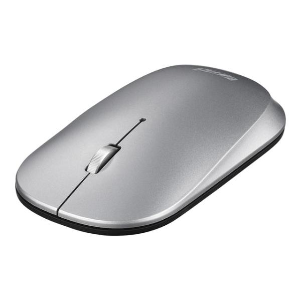 【発売日：2019年10月25日】バッファロー（Buffalo） 無線マウス BSMBW330NSV シルバー・持ち運びに便利なスリムボディ・スリムでも操作しやすいデザイン・持ち運びのリスクを軽減する耐衝撃ボディ