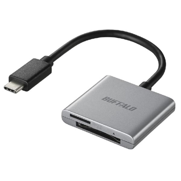 【発売日：2022年07月25日】バッファロー（Buffalo） メモリカードリーダー BSCR110U3CSV シルバー・パソコン、スマホ、タブレットに挿すだけで使えるType-C接続 ・USB 3.2（Gen 1）対応。カードメディアに...