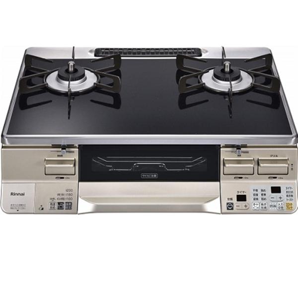 リンナイ ガステーブルコンロ LAKUCIE（ラクシエ） RTE65VACBA-GL(13A) ブラック／シャンパン・都市ガス専用・強火力の位置（左）・安全機能付き・※ 必ずお使いのガスの種類をお確かめのうえ、ご購入ください（地域によって異...