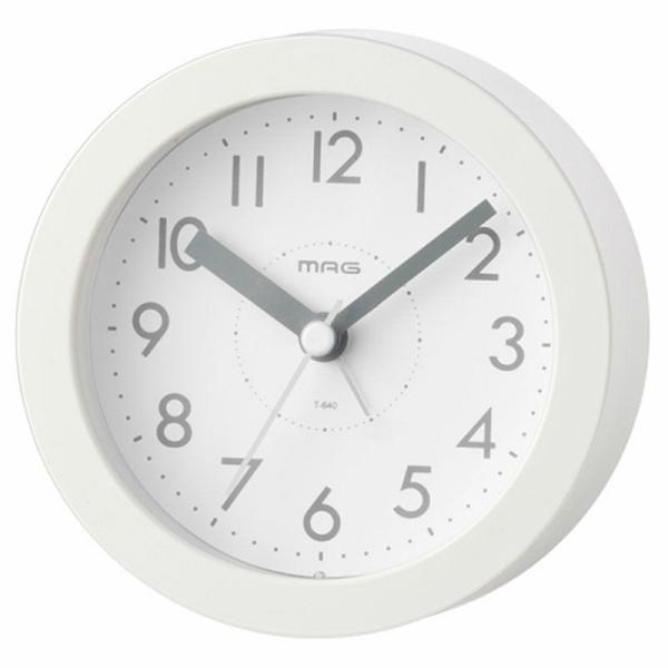 ノア精密 MAG(マグ) 電子音目覚まし時計 ルント T-640 WH-Z ホワイト<b><u>※電池別売（アルカリ）単３×１本</u></b>・手のひらサイズのコンパクト目覚まし時計・電子音...