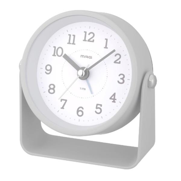 ノア精密 MAG電子音目覚まし時計 モナカ T778-GYZ グレー<b><u>※電池別売（マンガン）単３×１本</u></b>・スモーキーカラーがオシャレな目覚まし時計・自由な角度で使用可能...