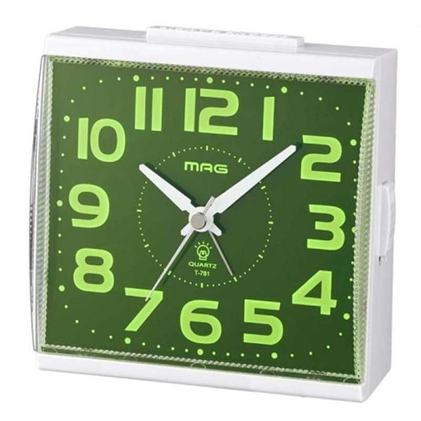 ノア精密 目覚まし時計 T-781 WH-Z <b><u>※電池別売（マンガン）単３×３本</u></b>・暗くなると自動でライトが点灯・見やすい文字板・滑らかに動く秒針