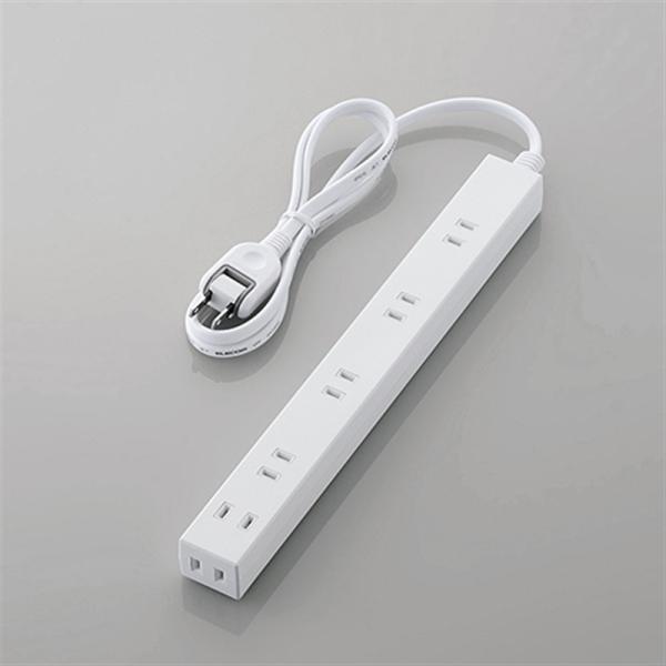 【発売日：2017年02月20日】エレコム スッキリタップ／雷ガード／１ｍ T-NSLK-2610WH ホワイト・隣の差込口をふさがない!差込口の間隔が広くACアダプタもすっきり接続・ほこり防止シャッター付きスリムタップ・雷ガード内蔵モデル...