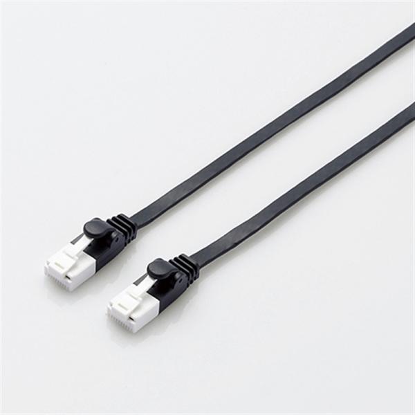 エレコム ＣＡＴ６Ａ／爪折れ防止／フラット／３ｍ LD-GFAT/BK30 ブラック・カテゴリー6A対応・薄さ1.4mm・次世代10ギガビット・イーサネットに対応