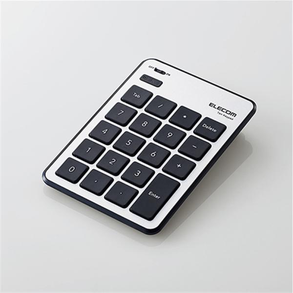 【発売日：2018年07月30日】エレコム Ｂｌｕｅｔｏｏｔｈテンキーパッド／パンタグラフ TK-TBPM01SV シルバー・macでの使用に最適な最薄部わずか6.5mmの薄型設計・しっかりした打ち心地のパンタグラフ方式を採用・場所を選ばず...