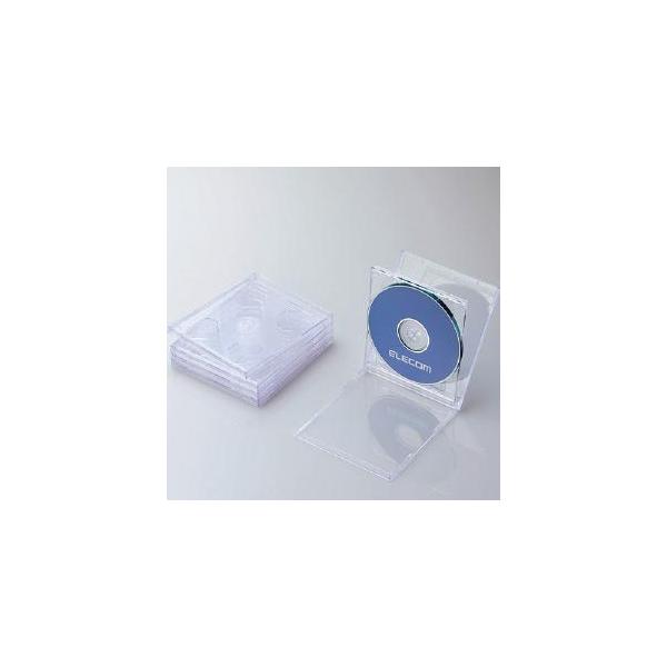 エレコム ＣＤ／ＤＶＤプラケース CCD-JSCNW5CR クリア・一般的な音楽用CDケースと同じ厚さのプラケース・インデックスカードだけでなく背ラベルも収納できる標準タイプ・2枚収納×5セット