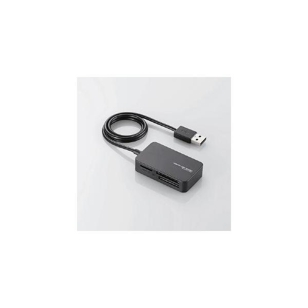 【発売日：2014年09月01日】エレコム 小型メモリカードリーダ MR-A39NBK ブラック・主要メディアに対応しながらコンパクトサイズを実現・持ち運びに便利なケーブル一体タイプの小型メモリリーダライタ・USB2.0ハイスピードに対応