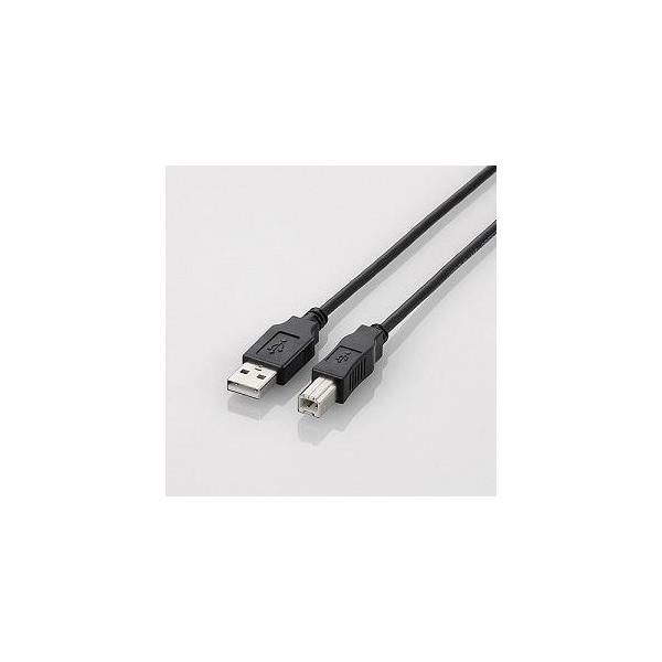 エレコム ＵＳＢ２．０ケーブル／Ａ−Ｂ／２ｍ U2C-BN20BK ブラック・パソコンに、USB(Bタイプ)のインターフェイスを持つ周辺機器を接続できる。・A-BタイプのUSB2.0ケーブル。・ケーブル長：2.0m ※コネクタ部分を除く