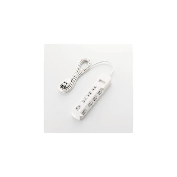 エレコム 雷ガードタップ／個別スイッチ／４個口／２．５ｍ T-K5A-2425WH ホワイト・個別スイッチ付・雷によるパソコンやAV機器等の電子機器への被害を防ぐ・断線などによる感電・火災を防ぐ