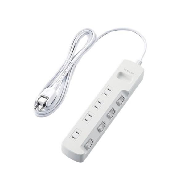 【発売日：2015年04月16日】エレコム 雷ガードタップ／個別スイッチ／ホコリシャッター付／４個口／２．５ｍ T-K6A-2425WH ホワイト納期目安：4月上旬以降（2/19現在）・パソコンやテレビなどの精密機器を雷から守る!高性能雷サ...