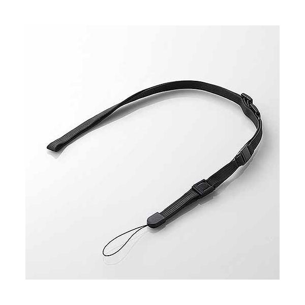 エレコム スマートフォン用ストラップ P-STN01BK ブラック・スマートフォン用ネックストラップ/スタンダード　P-STN01シリーズ・首に装着してスマートフォンの落下を防ぐ、伸縮素材を使用したネックストラップ・フィンガーストラップにも...