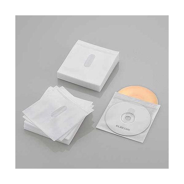 エレコム Ｂｌｕ−ｒａｙ対応不織布／カード付／１２０枚 CCD-NIWB120WH ホワイト・検索に便利なタイトルカード付・Blu-ray・CD・DVD対応・両面収納タイプ