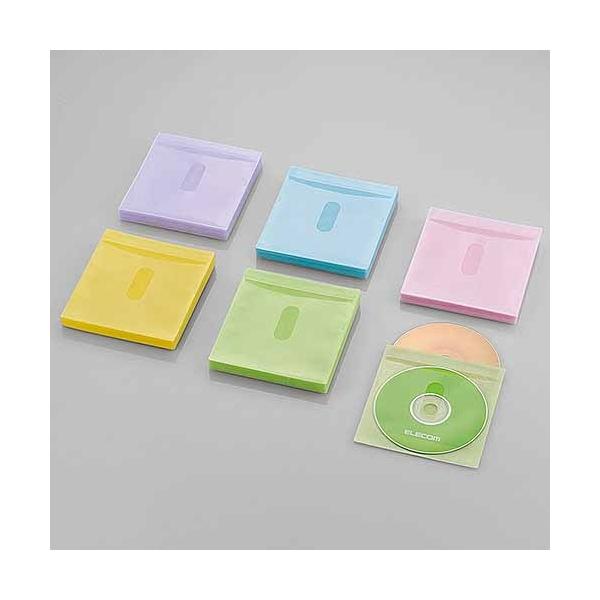 エレコム Ｂｌｕ−ｒａｙ対応不織布／カード付／１２０枚 CCD-NIWB120ASO アソートカラー・検索に便利なタイトルカード付・Blu-ray・CD・DVD対応・両面収納タイプ