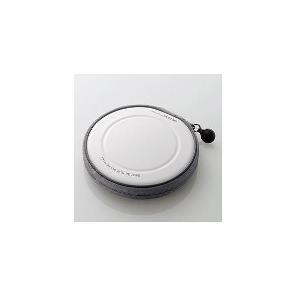 エレコム ＣＤ／ＤＶＤケース CCD-H12WH ホワイト・持ち運びに便利なコンパクトタイプ・CD/DVDをスタイリッシュに収納できるCD/DVDファスナーケース・12枚収納