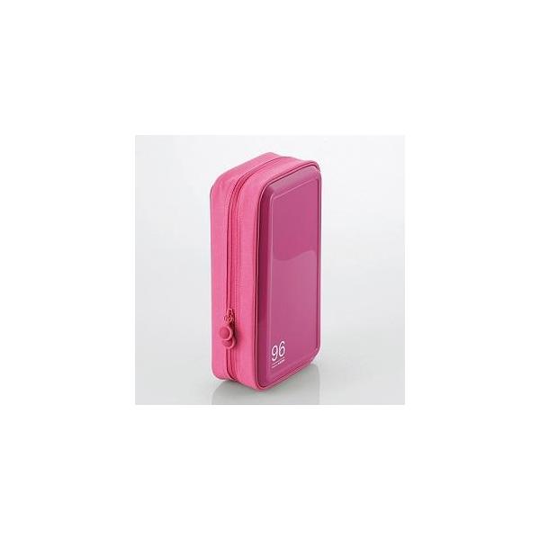 エレコム ＣＤ／ＤＶＤケース CCD-H96PN ピンク・縦にも横にも自立するスクエアデザイン・CD/DVDをスタイリッシュに収納できるCD/DVDファスナーケース・96枚収納