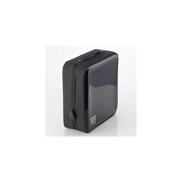 エレコム ＣＤ／ＤＶＤケース CCD-H320BK ブラックお取寄せの場合の納期目安：4月下旬以降（4/9現在）・縦にも横にも自立するスクエアデザイン・CD/DVDをスタイリッシュに収納できるCD/DVDファスナーケース・320枚収納