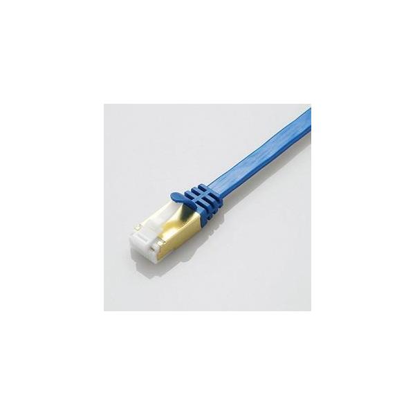 エレコム ＬＡＮケーブル／ＣＡＴ７／爪折れ防止／フラット LD-TWSFT/BM05 ブルーメタリックお取寄せの場合の納期目安：3月中旬以降（2/27現在）・プロテクタと新素材コネクタ採用のダブル構造で、通常の使用環境では絶対にツメが折れな...