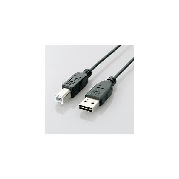 エレコム ＵＳＢ２．０ケーブル／リバーシブルコネクタ U2C-DB15BK ブラック・表でも裏でも、どちらからでも挿し込みできる両面挿し！・パソコンとUSBプリンタやスキャナー、HDDなどの大型USB機器との接続に！・取り回しやすい極細タイプ