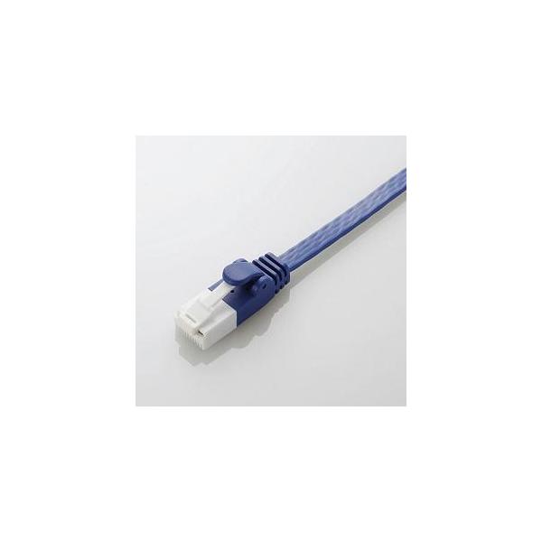 エレコム ＬＡＮケーブル／ＣＡＴ６Ａ／爪折れ防止／フラット LD-GFAT/BM05 ブルーメタリック・フラットタイプのカテゴリー6Aに準拠した、ツメ折れ防止フラットLANケーブル・ツメ折れ防止プロテクタと、屈曲に対する耐久性が高い新素材コ...