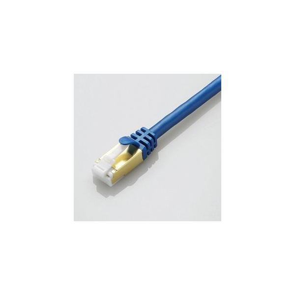 エレコム ＬＡＮケーブル／ＣＡＴ７／爪折れ防止 LD-TWST/BM200 ブルーメタリック　20m・プロテクタと新素材コネクタ採用のダブル構造で、通常の使用環境では絶対にツメが折れない・10G BASE-Tに完全対応し、高速で安定したネッ...