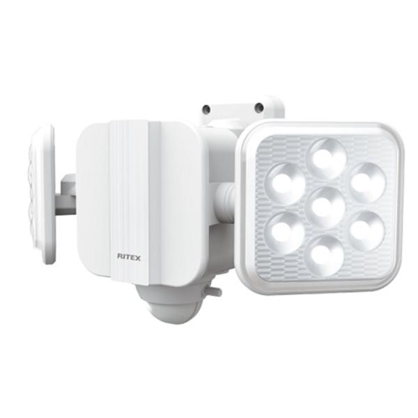 RITEX 5W×2灯 フリーアーム式LED乾電池センサーライト LED-270 ホワイト系<b><u>※電池別売（アルカリ）単１×３本</u></b>・乾電池式・長寿命タイプ・24時間警戒灯...