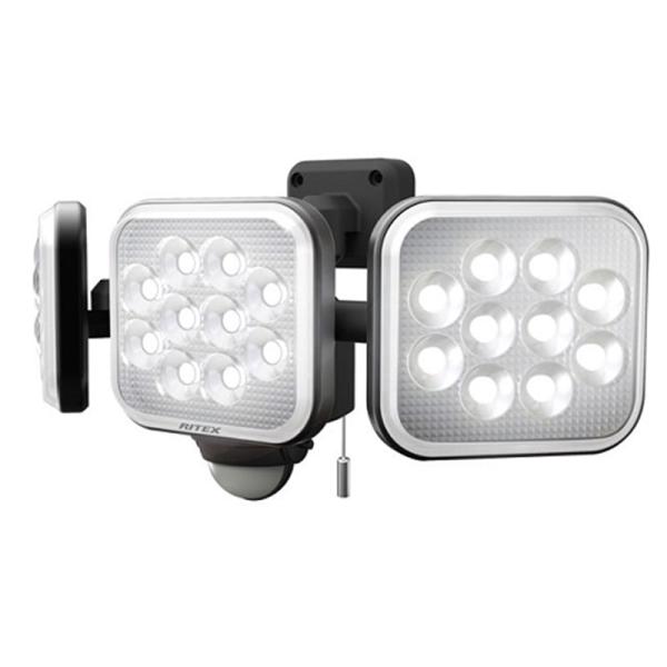 RITEX 14W×3灯 フリーアーム式LEDセンサーライト LED-AC3042 ・コンセント式・フリーアーム式・ひもスイッチで投光器に・※こちらの商品のお取り付けは行っておりません。宅配業者によるお届けまでとなります。