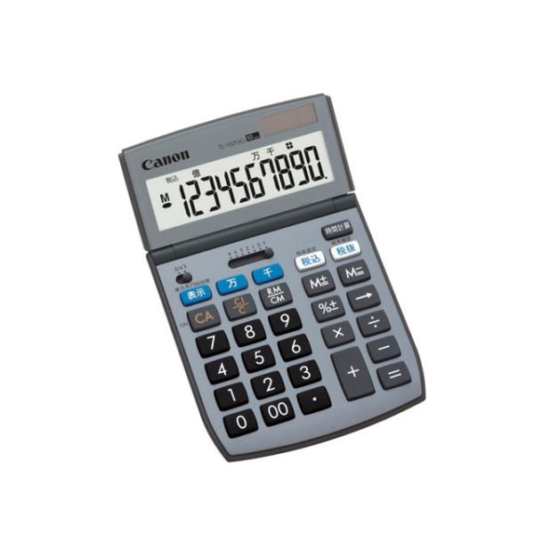 【発売日：2011年11月01日】Canon（キヤノン） 電卓 TS-102TUG ・千万単位機能付き１０桁チルト式液晶の実務電卓・グリーン購入法対応・大型表示、時間計算、税計算機能付き。