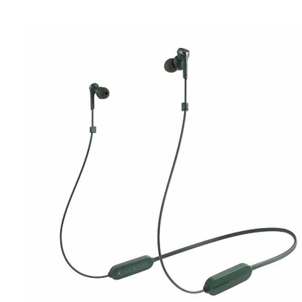 【発売日：2020年06月19日】オーディオテクニカ Ｂｌｕｅｔｏｏｔｈイヤホン ATH-CKS330XBT GR グリーン・落下の心配がないネックバンドスタイルで、最大20時間の連続再生を実現・ゲームや動画に最適な低遅延モードや、２台同時...