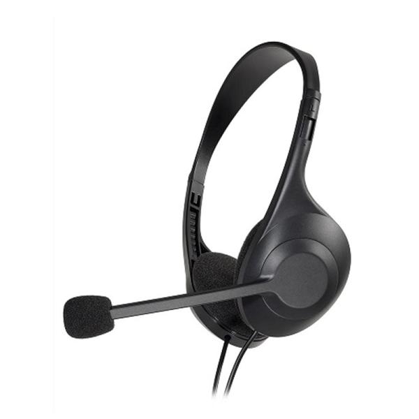 【発売日：2021年11月19日】オーディオテクニカ ステレオヘッドセット ATH-102COM ブラック・使いやすく、蒸れにくい、クリアに話せる・φ3.5mmプラグの両耳ヘッドセット・PCやタブレットに直接つないで使用可能