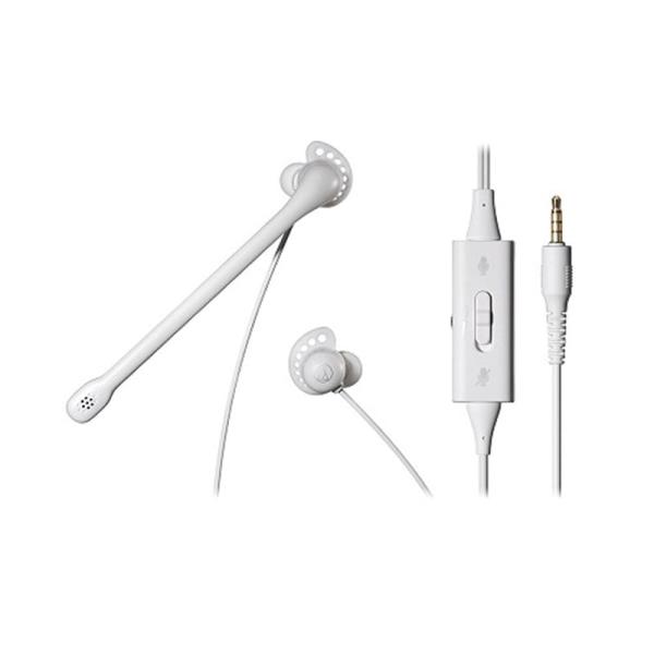 【発売日：2021年11月19日】オーディオテクニカ インナーイヤーヘッドセット ATH-202COM WH ホワイト・クリアな音声・快適に人とつながるインナーイヤー型ヘッドセット・長時間でも快適、安定した装着感