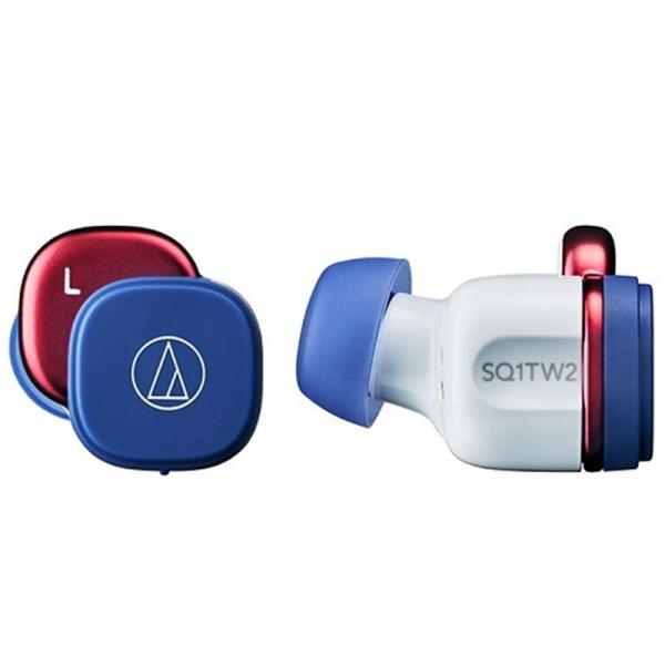 オーディオテクニカ 完全ワイヤレス ATH-SQ1TW2 NRD 【数量限定・未開封店頭在庫】・高性能を詰め込んだ小型＆軽量スクエアボディ・充電ケースを置くだけ、ワイヤレス充電Qi対応・2台の機器へ同時に接続、マルチポイント対応