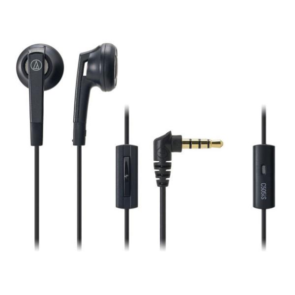 【発売日：2011年06月24日】オーディオテクニカ スマートフォン用インナーイヤーヘッドホン ATH-C505iS BK ブラック・大口径φ１５ｍｍドライバーを搭載し深みのある再生音・通話や音楽・動画再生などの操作が可能・コンデンサーマイ...