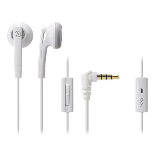 【発売日：2011年06月24日】オーディオテクニカ スマートフォン用インナーイヤーヘッドホン ATH-C505iS WH ホワイト・大口径φ１５ｍｍドライバーを搭載し深みのある再生音・通話や音楽・動画再生などの操作が可能・コンデンサーマイ...