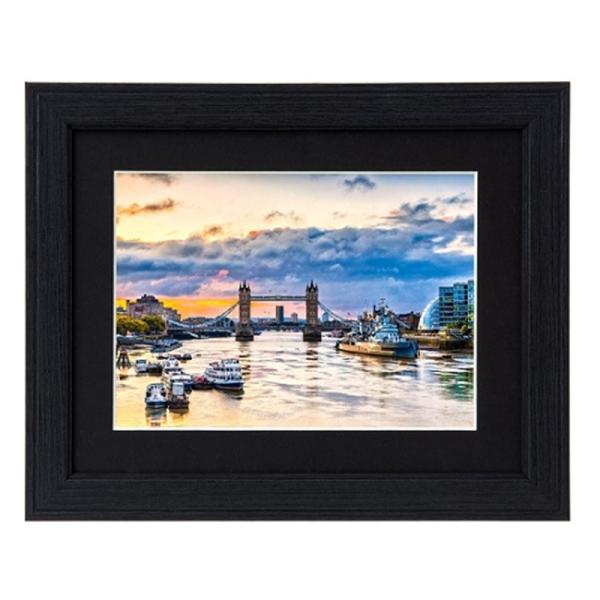 Kenko（ケンコー） フォトフレーム　２Ｌ コスモス 2L ブラツク MCM-2L-BK ブラック・フラットでシンプル、使いやすい木製額縁・横置専用・壁掛け、置き飾り兼用