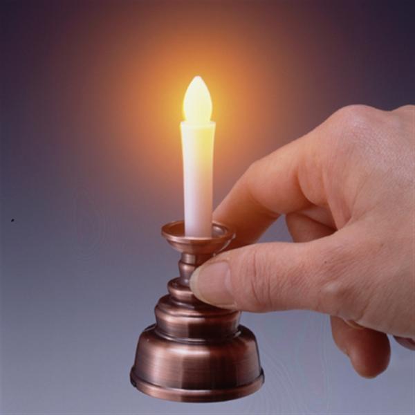 旭電機化成 ＬＥＤろうそく ARO-5202NDB ブラウン<b><u>※電池別売（アルカリ）単５×２本</u></b>・安心のろうそくミニ・マッチ、ライター、配線不要・黄色LED採用