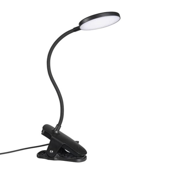 ヤザワコーポレーション ＬＥＤクリップライト調光調色機能付き CLE05C02BK ブラック・光色3段階・明るさ3段階・約1,100luxの光（白色）