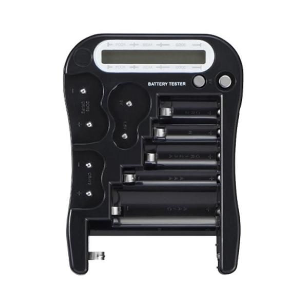 ヤザワコーポレーション デジタル電池残量チェッカー黒 MW01BK ブラック<b><u>※電池別売（アルカリ）単４×１本</u></b>・電池の消耗具合が見やすいデジタル表示・電池残量を18段...