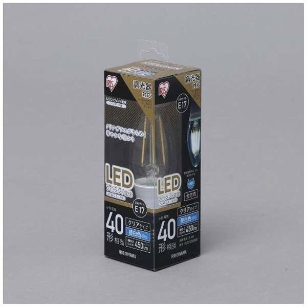 アイリスオーヤマ ＬＥＤ電球 LDC4N-G-E17/D-FC 昼白色　40W形相当/E17口金【数量限定・未開封店頭在庫】・クリアタイプ昼白色 ・450lm（40W形相当）・E17口金