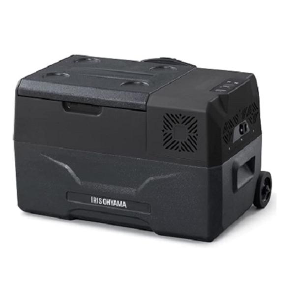 【発売日：2021年12月13日】アイリスオーヤマ ポータブル冷蔵冷凍庫 IPD-3A-B お取寄せの場合の納期目安：3月下旬以降（2/20現在）・買物カゴ1個分がまるごと入る！温度設定は-20〜20℃。キャスターとハンドル付きで持ち運びも...