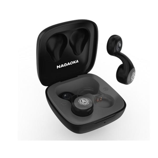 ナガオカ 完全ワイヤレス（ながら聴きイヤホン） NRING30PBK ピュアブラック・まるでイヤリング、美しく軽やかに装着。・耳をふさがない、新感覚の「ながら聴き」体験・AACコーデック対応。ワイヤレスでもクリアな高音質