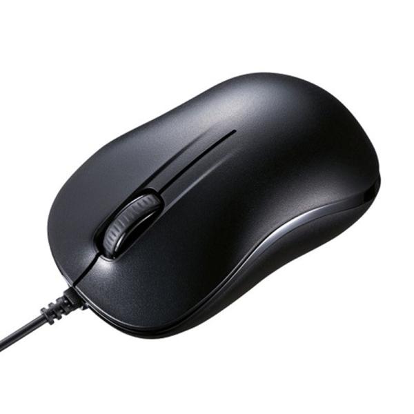 サンワサプライ 有線ブルーLEDマウス MA-SBL188BKN ブラック・小型で持ちやすい・左右対称有線マウス・ドライバ不要ですぐに使える