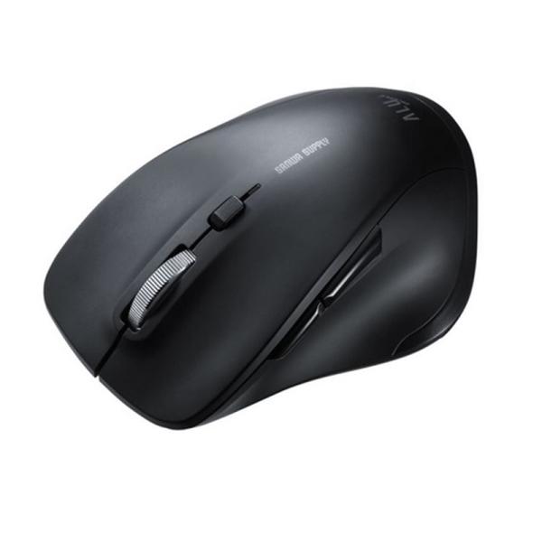 サンワサプライ 静音BluetoothブルーLEDマウス（5ボタン） MA-SBTBL197BKN ブラック・全ボタン静音仕様・Bluetooth Ver.5.0に対応・カウント切替機能付き